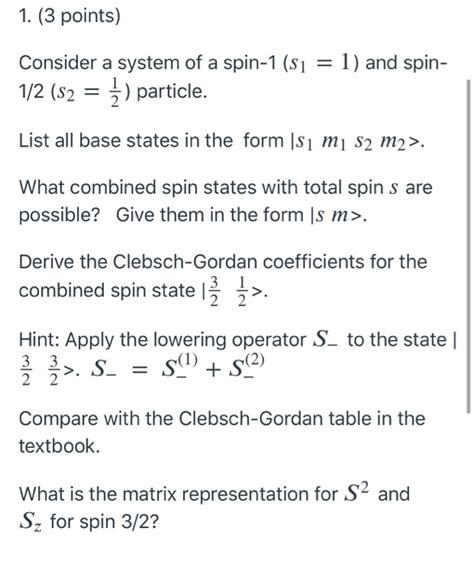 Solved Points Consider A System Of A Spin Si Chegg Com