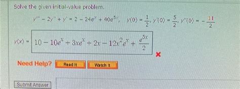 solved solve the given initial value problem in which the