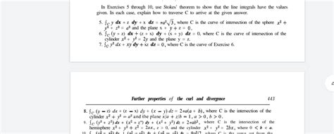 solved in exercises 5 through 10 use stokes theorem to