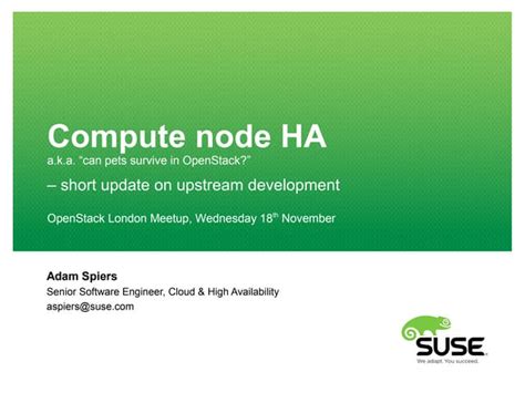 compute node ha current upstream development ppt