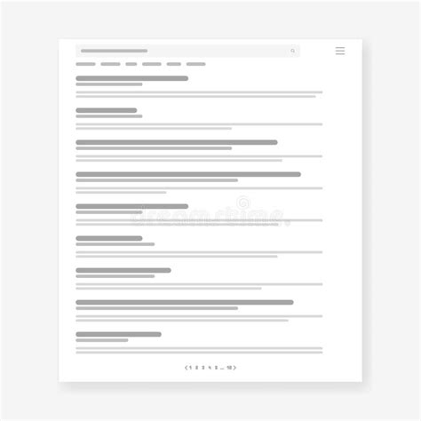 search engine wireframe webpage prototype vector illustration stock