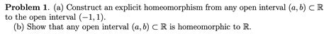 Solved Problem 1 A Construct An Explicit Homeomorphism