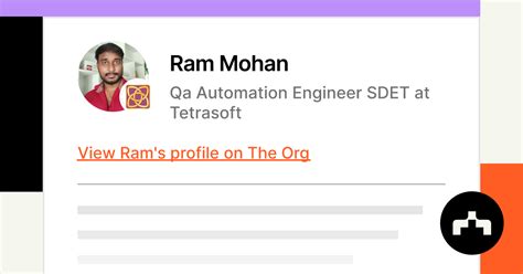 Ram Mohan Qa Automation Engineer Sdet At Tetrasoft The Org