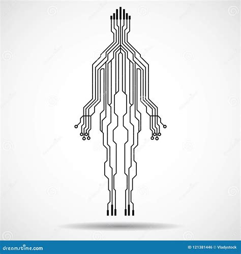 Abstract Silhouette Man Of Circuit Board Stock Vector Illustration Of Symbol Tech