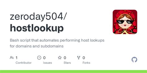 Github Zeroday504hostlookup Bash Script That Automates Performing