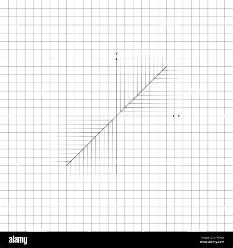 Image Of Diagonal Line At Intersection Of Axes On Notebook Sheet Of Checkered Paper School