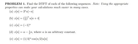 Solved PROBLEM Find The DTFT Of Each Of The Following Chegg