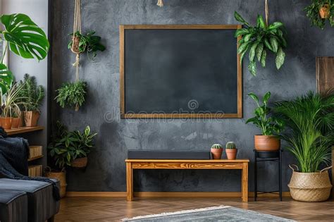 Blackboard Mockup In A Modern Interior Back To School Concept Stock