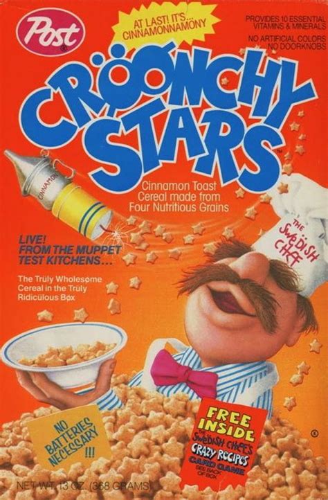 Swedish Chef Crunchy Stars Cereal Cereal Packaging Cereal 80s Food
