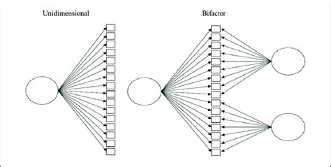 Graphic Displays Of Unidimensional And Bifactor Models Download Scientific Diagram