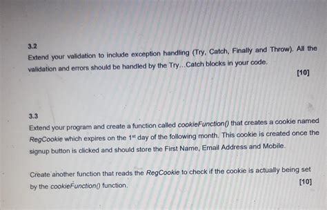 solved 3 2 extend your validation to include exception