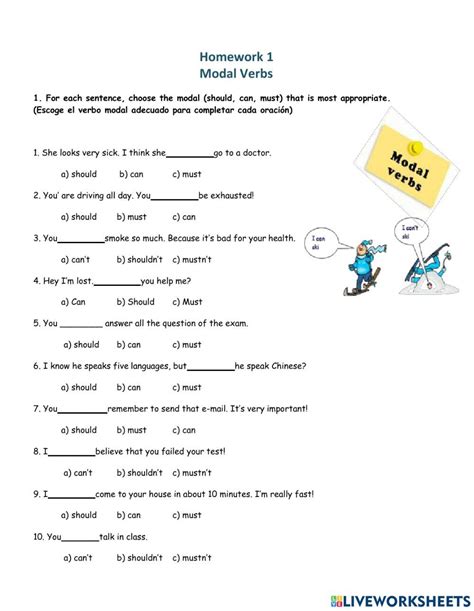 Modal Verbs Online Exercise For Grade 10