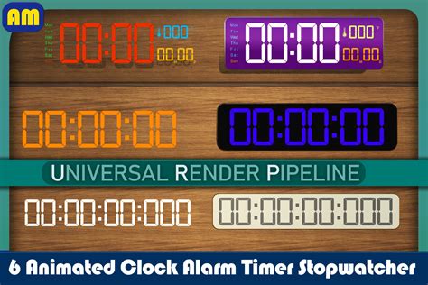 Urp Animated Digit Clock Alarm Timer Stopwatch Set 3d 道具 Unity