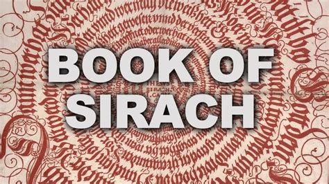 What Is The Book Of Sirach South Coast Herald