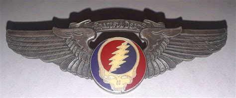 Original Vintage Grateful Dead Steal Your Face Wings Pinbadge Large