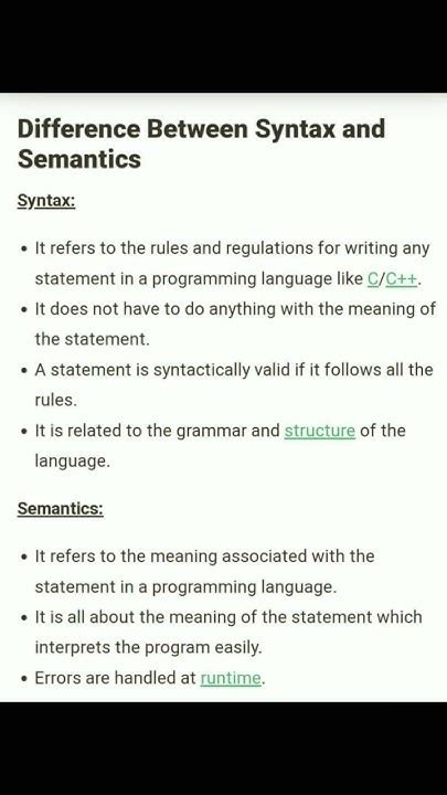 Shot Difference Between Syntax And Semantics Important Youtube