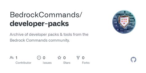 Github Bedrockcommandsdeveloper Packs Archive Of Developer Packs