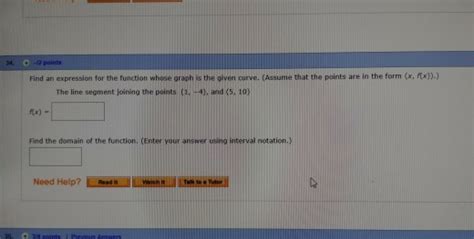 Solved 34 Find An Expression For The Function Whose Graph