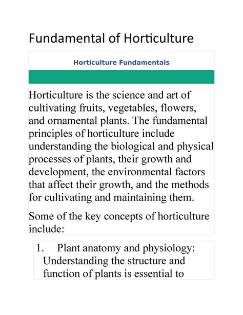 Fundamental Of Horticulture Fundamental Of Horticulture Horticulture Fundamentals Horticulture