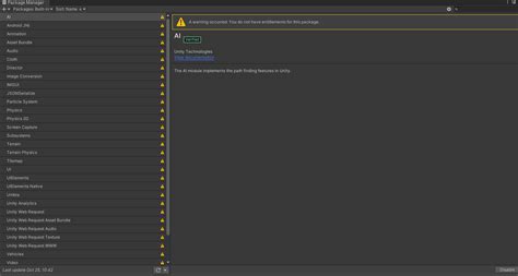 No Entitlements To Built In Packages Unity Engine Unity Discussions