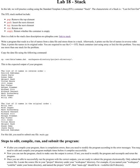 solved lab 18 stack in this lab we will practice coding