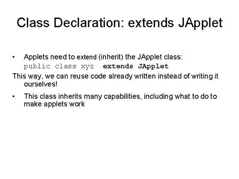 Java Applets A First Program Applet Example The