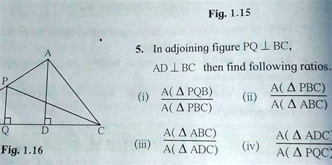 solved 5 in adjoining figure pq perpendicular bc ad perpendicular bc