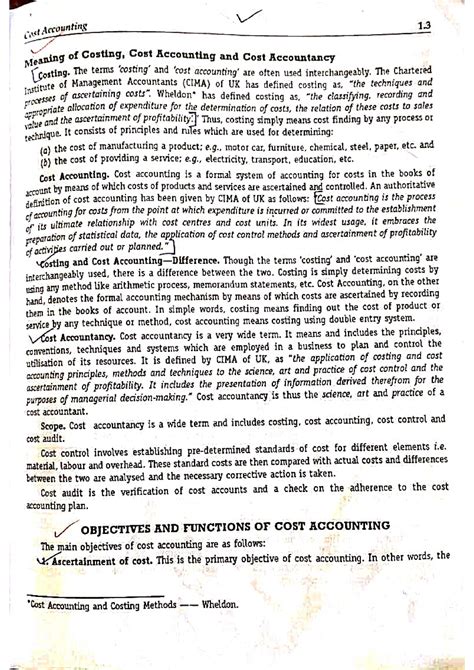 Costing Unit Bcom Honours Studocu