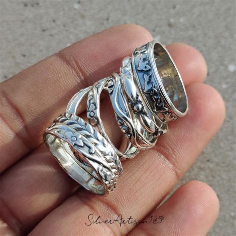 Sterling Silver Stacking Ring Set Of 7 All Different Designer Bands