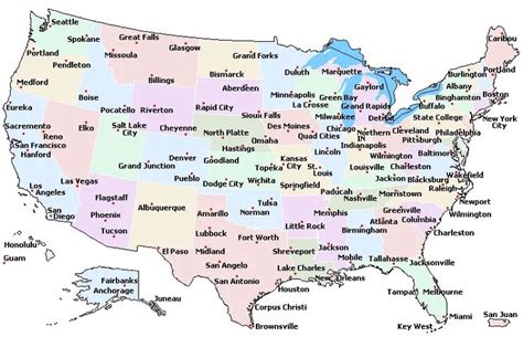 Free Printable Map Of The United States With Cities Download Free
