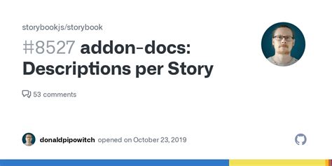 Addon Docs Descriptions Per Story · Issue 8527 · Storybookjs