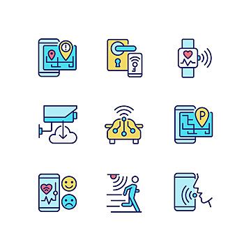 Iot Set Of Pixelperfect Rgb Color Icons Set Illustration Iot Vector Set Illustration Iot PNG