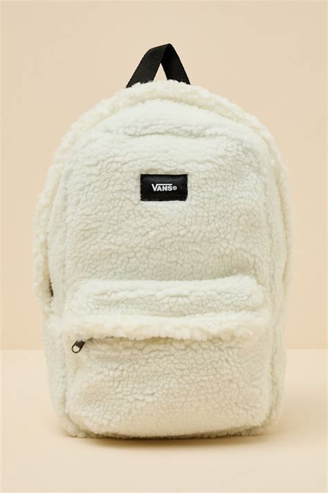 Vans Old Skool Mini Backpack Ivory Backpack Shearling Bag Lulus