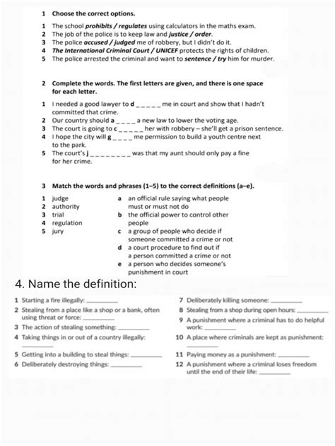 Crime Vocabulary Pdf