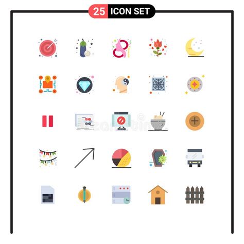 25 Flat Color Concept For Websites Mobile And Apps Location Moon