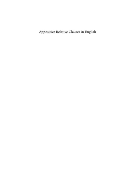 Appositive Relative Clauses In English Pdf Pronoun Clause