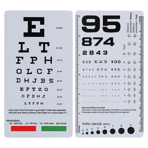 Real Snellen Eye Chart Color