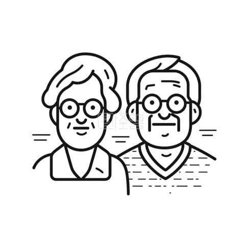 重阳节 老人 夫妻 简笔画 插画 Aigcsucai 元素 素材 Aigc Ai数字作品 Midjourney 1256 背景素材图片 图怪兽