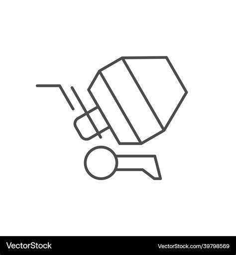 Concrete Mixer Line Outline Icon Royalty Free Vector Image