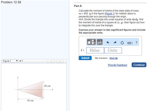 Solved Problem 12 58 Part A Calculate The Moment Of Inertia Chegg Com