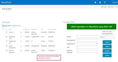 Crud Operations In Sharepoint Using Rest Api Delete Operations