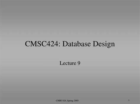 Ppt Cmsc424 Database Design Powerpoint Presentation Free Download Id 954426