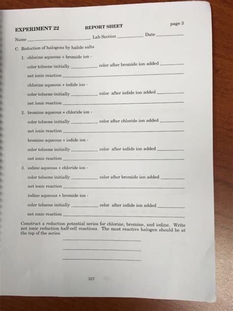 Solved Report Sheet Experiment 22 Date Lab Section Name A