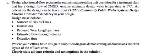 Solved C Design A Horizontal Flow Rectangular