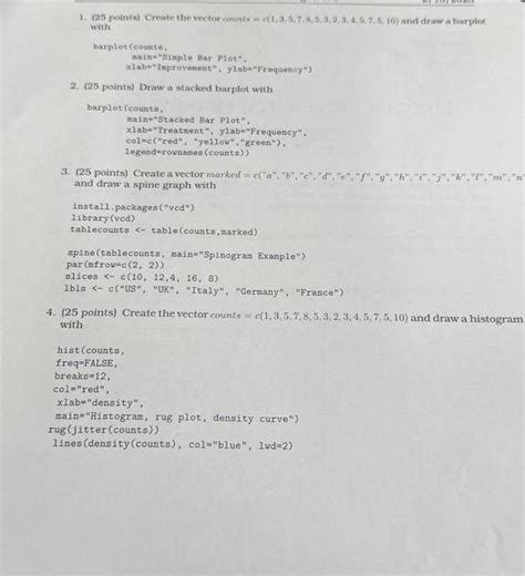 Solved 1. (25 points) Create the vector coments | Chegg.com