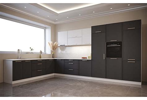 Кухненски шкаф долен за вградена фурна Alba D60 R тъмносиво • Модулна кухня Alba • Мебели Монема