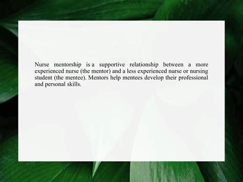 Mentorship Perceptorship In Nursing Pptx