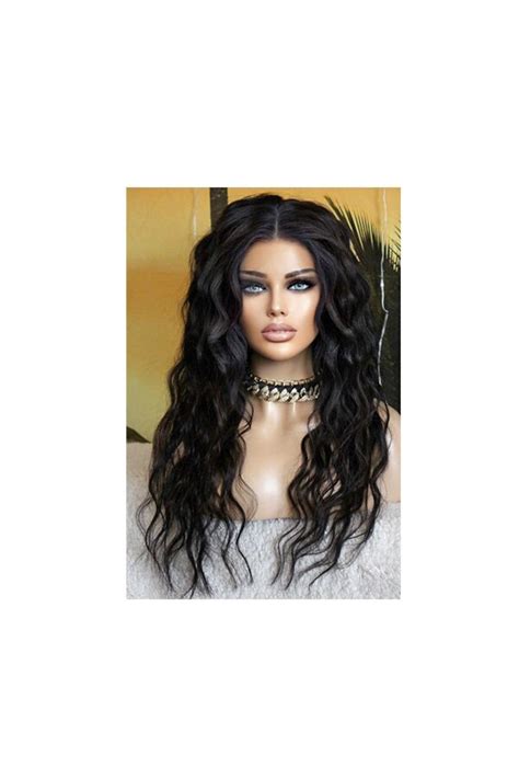 Wig Lace Wig Remy Brazilian Human Hair 100 Black 13x4 Net Wavy Wavy