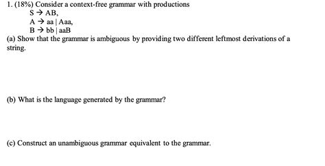 Solved Consider A Context Free Grammar With Chegg