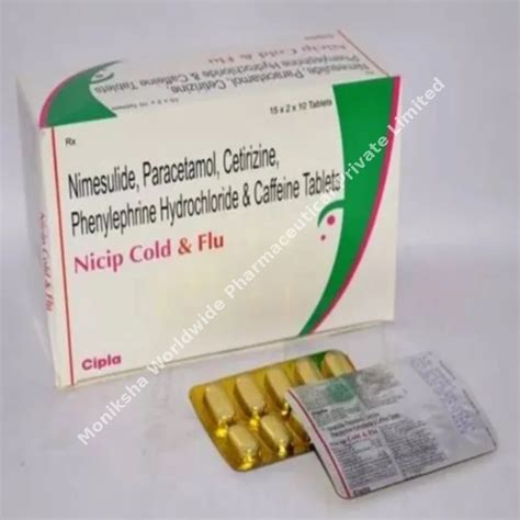 Nicip Cold And Flu Nimesulide Paracetamol Cetirizine Tablets At ₹ 57